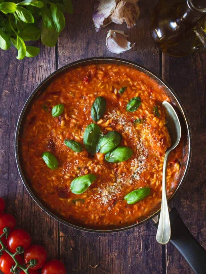 Creamy Sun-dried Tomato Risotto | Our Plant-Based World
