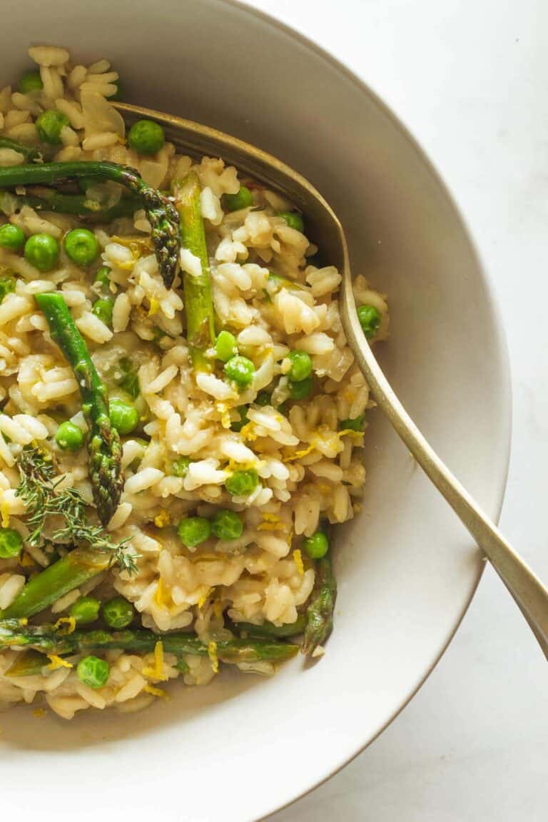 Vegan Asparagus Risotto Recipe with Spring Vegetables | Our Plant-Based ...