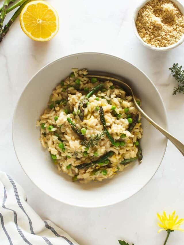 Vegan Asparagus Risotto | Our Plant-Based World