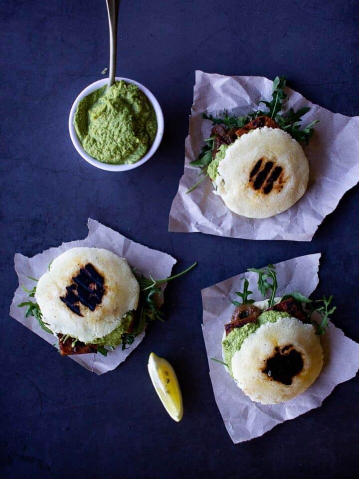 Vegan Arepas (2 Ingredients + Fillings) Stuffed with Grilled Tofu • Our ...