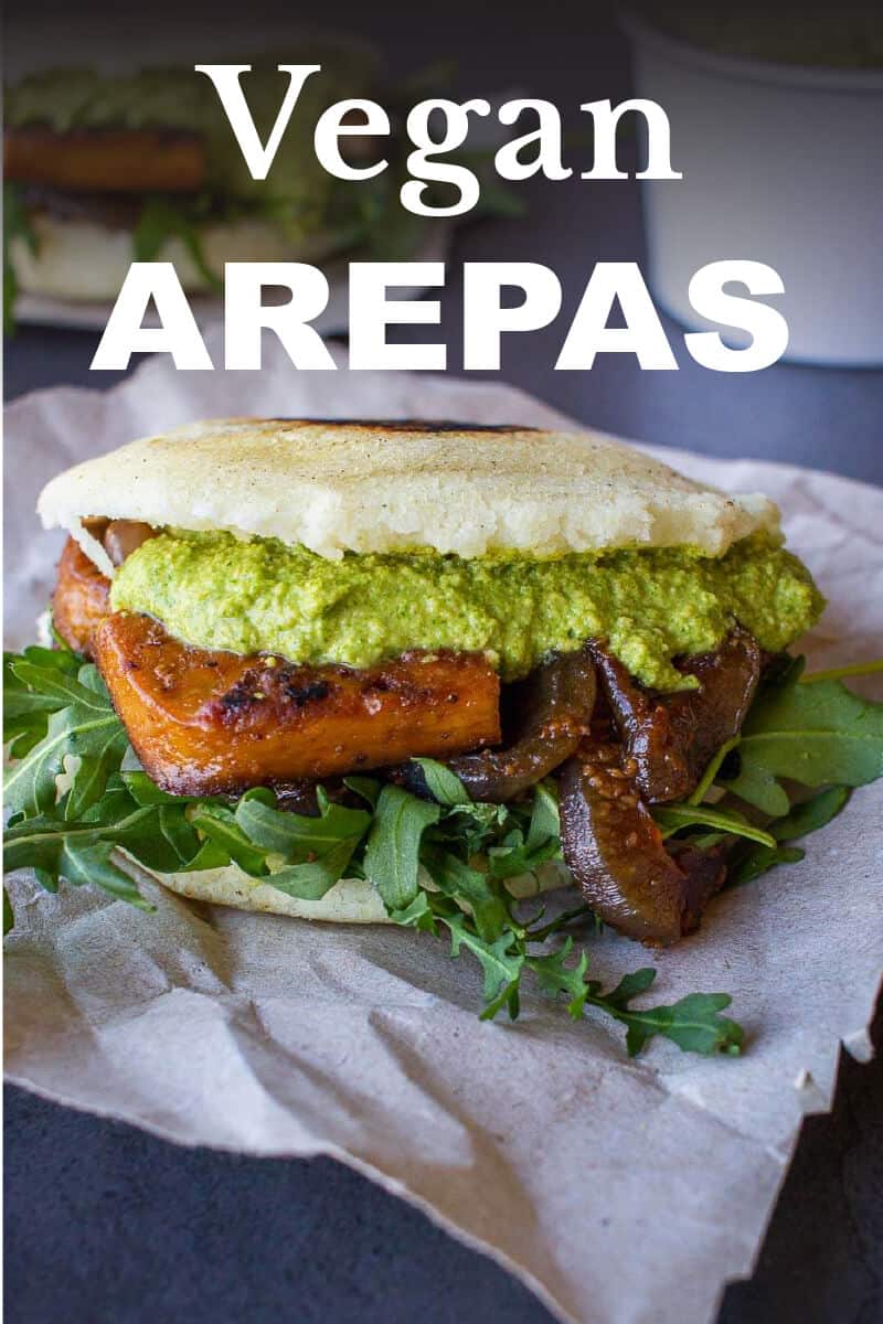Vegan Arepas (2 Ingredients + Fillings) Stuffed with Grilled Tofu