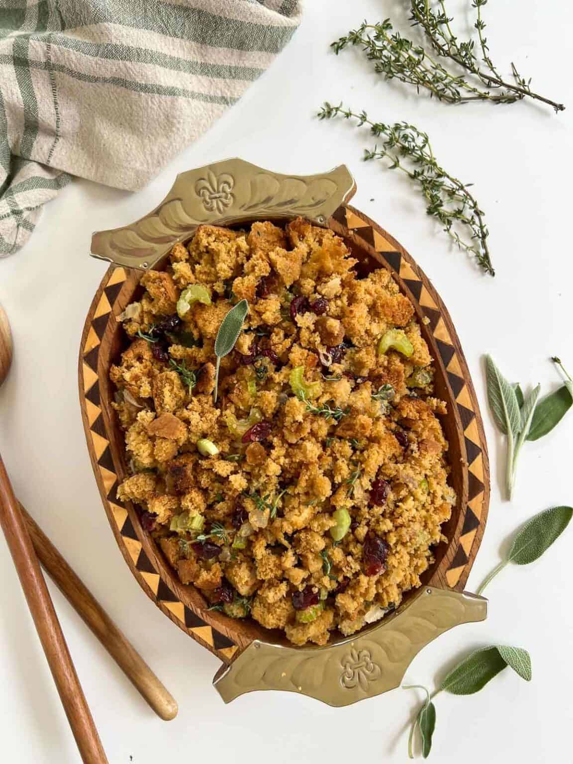 Vegan Cornbread Stuffing | Our Plant-Based World