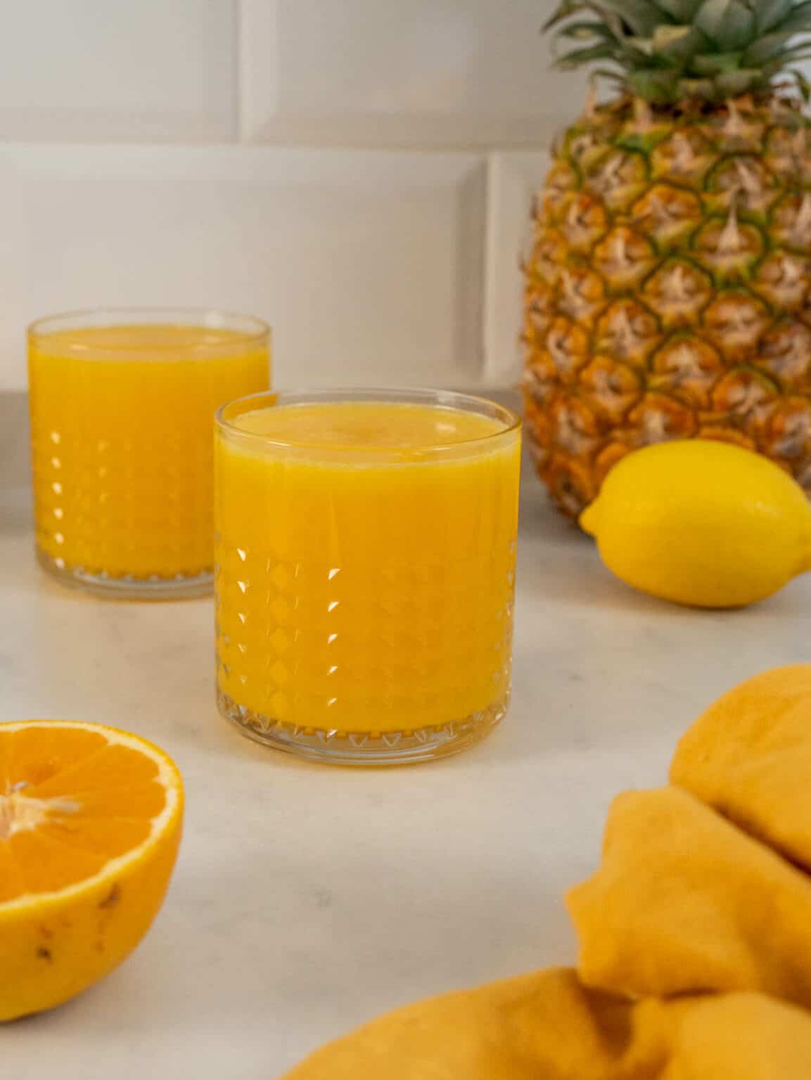 Golden Fresh Pineapple Ginger Juice | Our Plant-Based World
