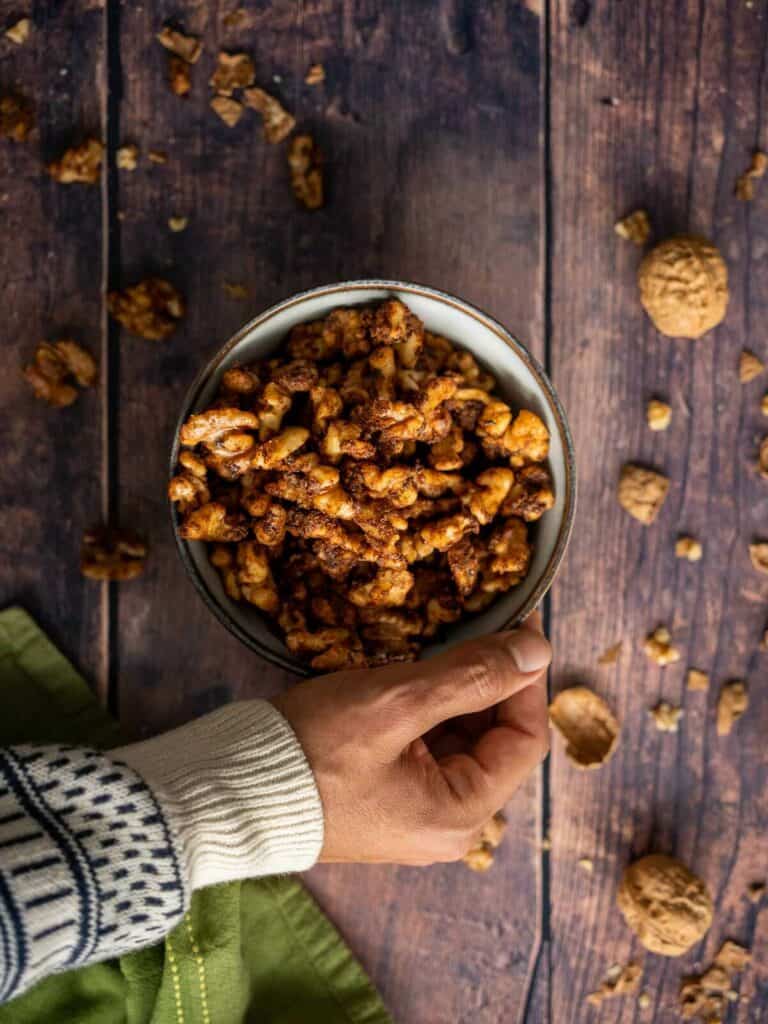 Brown Sugar Candied Walnuts for Christmas (10 mins + Vegan)
