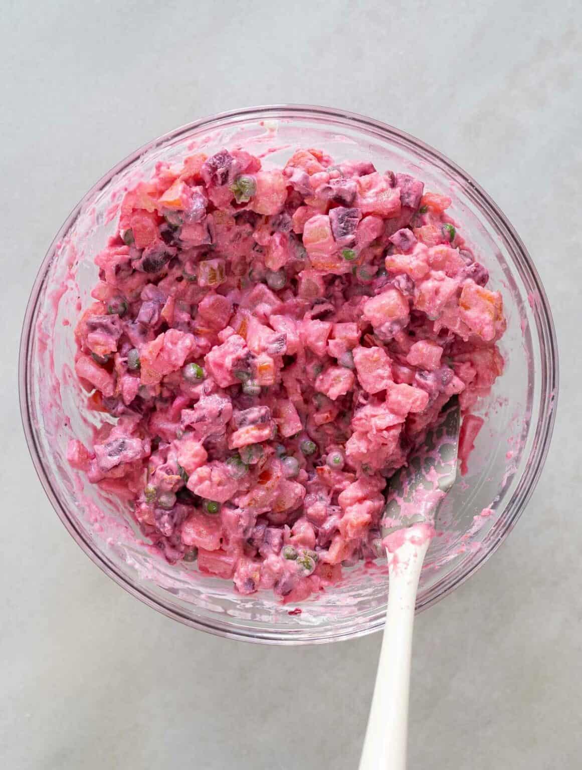 Russian Beet Potato Salad (Dominican Style)